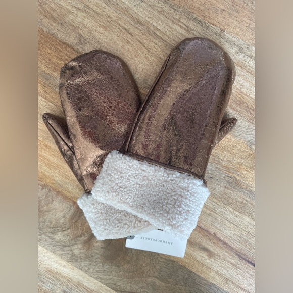 Anthropologie | Accessories | Anthropologie Metallic Sherpacuffed ...